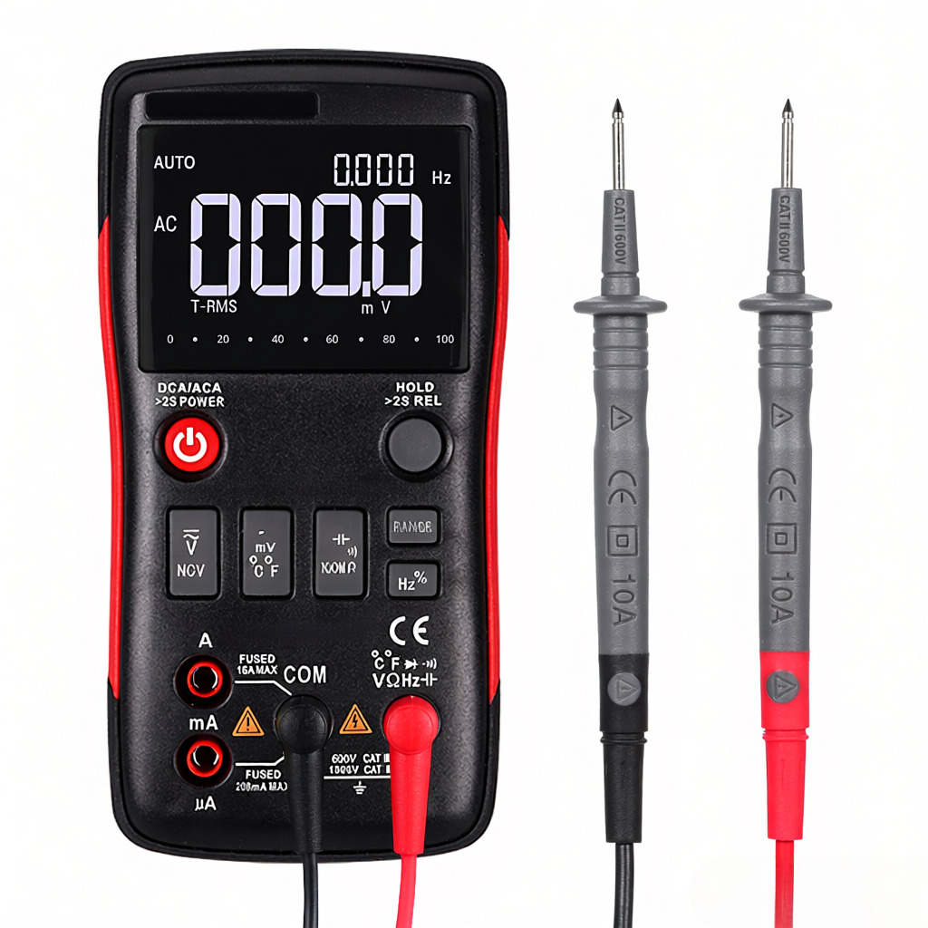 Цифровой Мультиметр: True-RMS Автоматический Выбор Диапазона Для Сложных Цепей - Портативное Устройство С Измерением Температуры До 1000°C И ЖК-Диcплеем Для Лаборатории И Дома