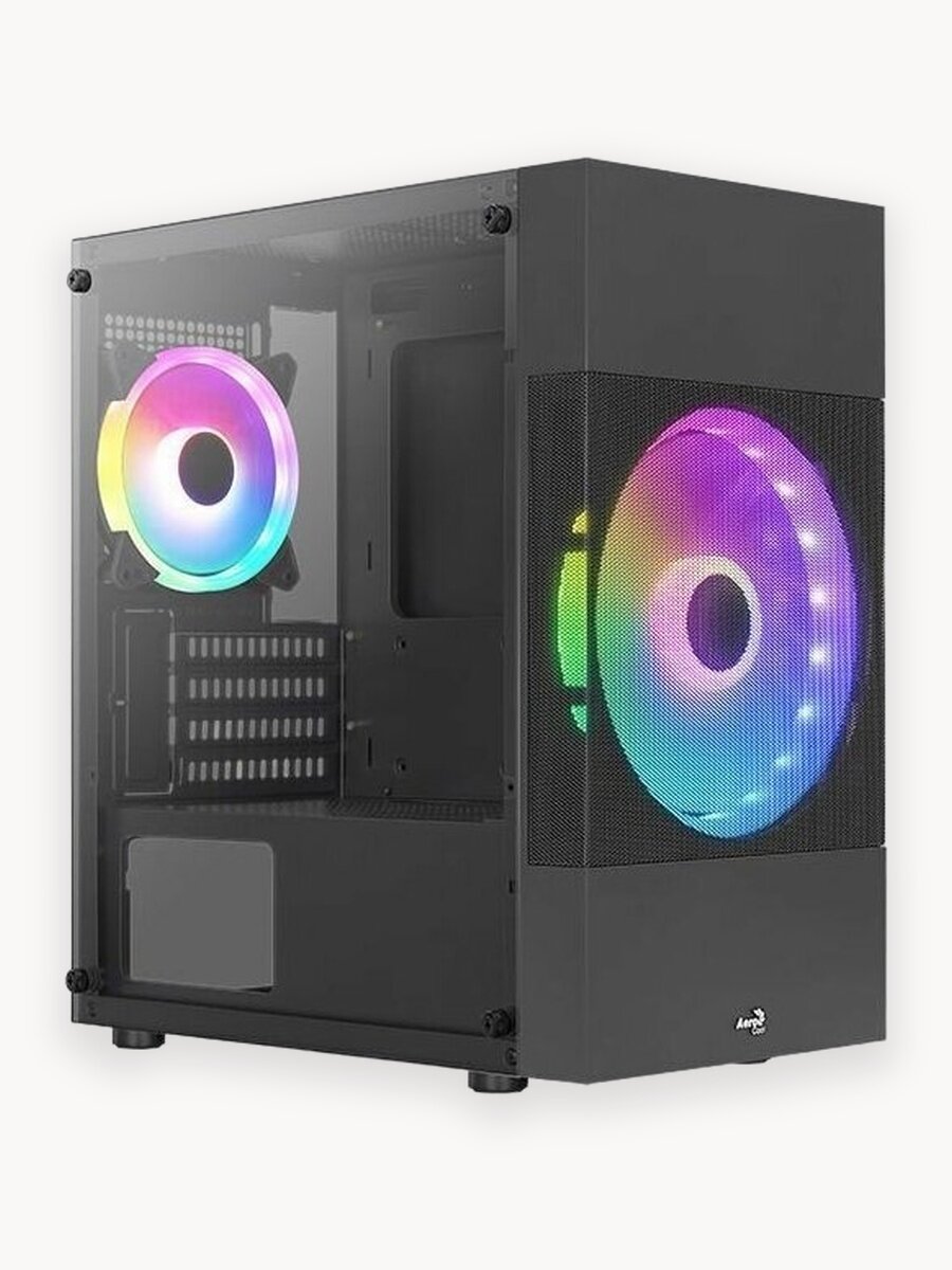 Корпус mATX без БП Aerocool Lite-G-BK-v2 Atomic черный