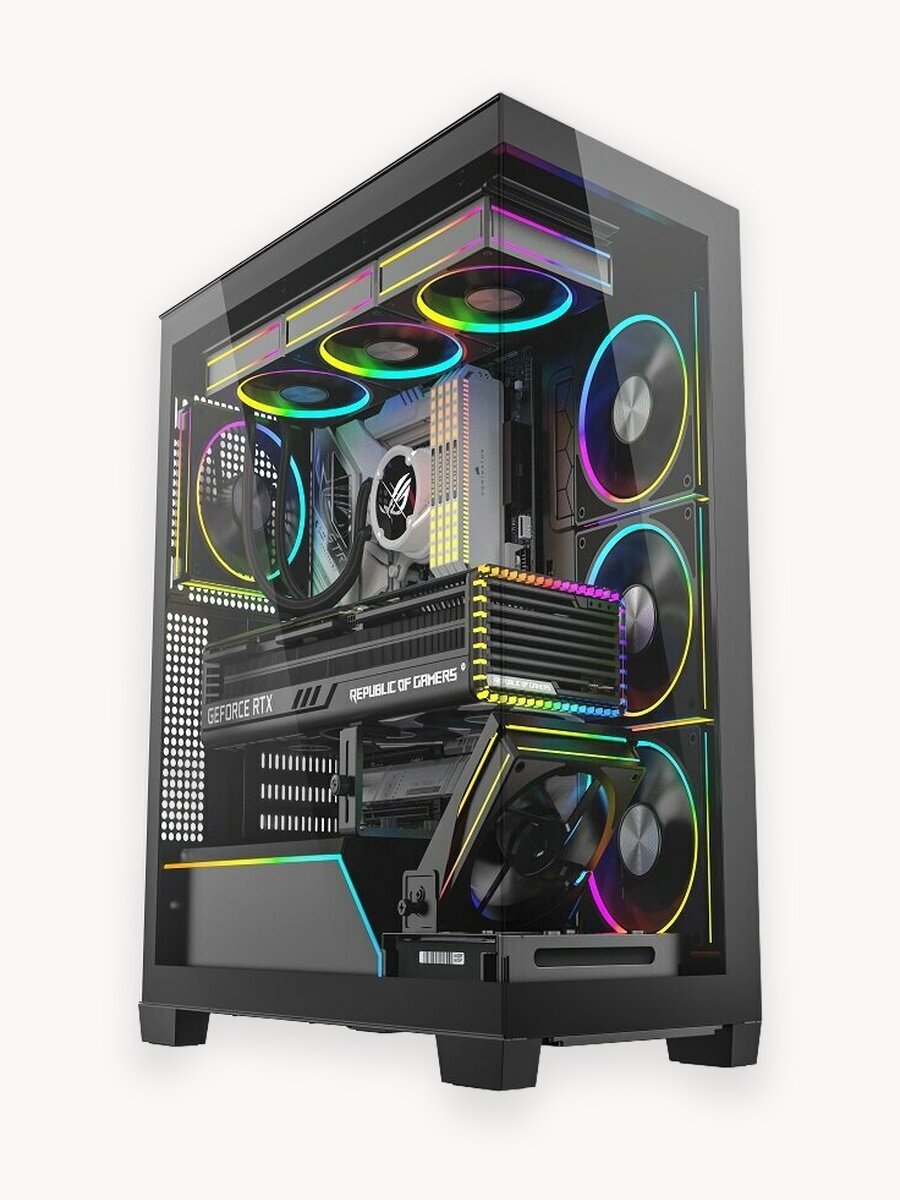 Корпус для ПК Eurocase M9 Max-Fish tank черный, Mid Tower, 2*USB 3.0, без блока питания