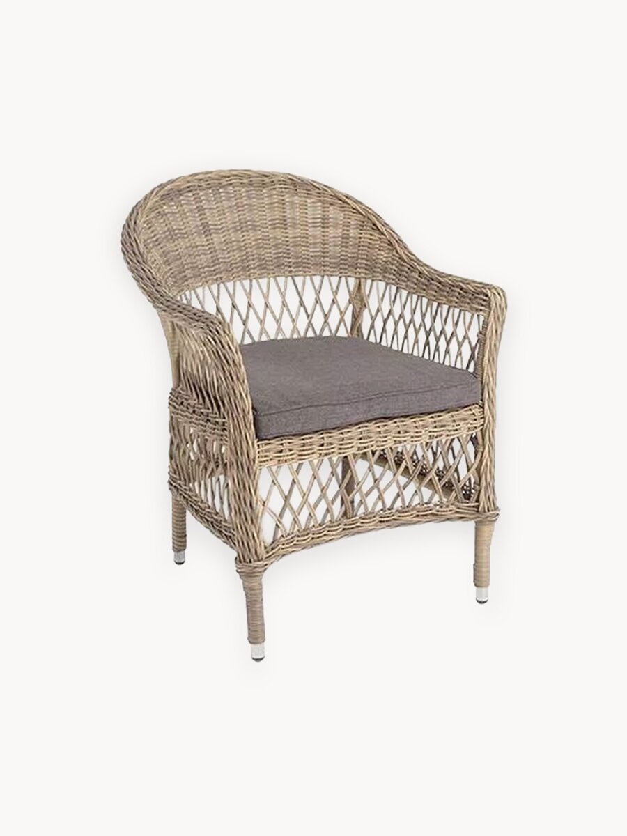 "Сицилия" плетеный стул из искусственного ротанга, цвет соломенный, 590×640×820