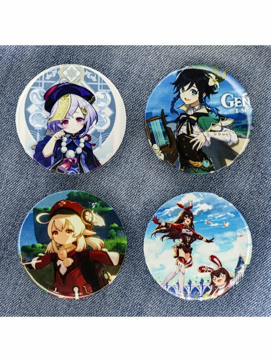 Набор значков аниме серии Genshin Impact