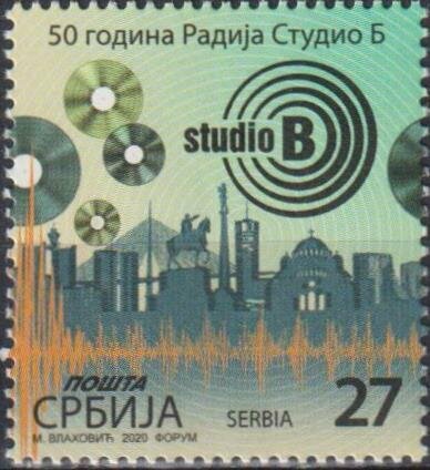Почтовые марки Сербия 2020г. "50 лет Радиостудии Б" Радио MNH