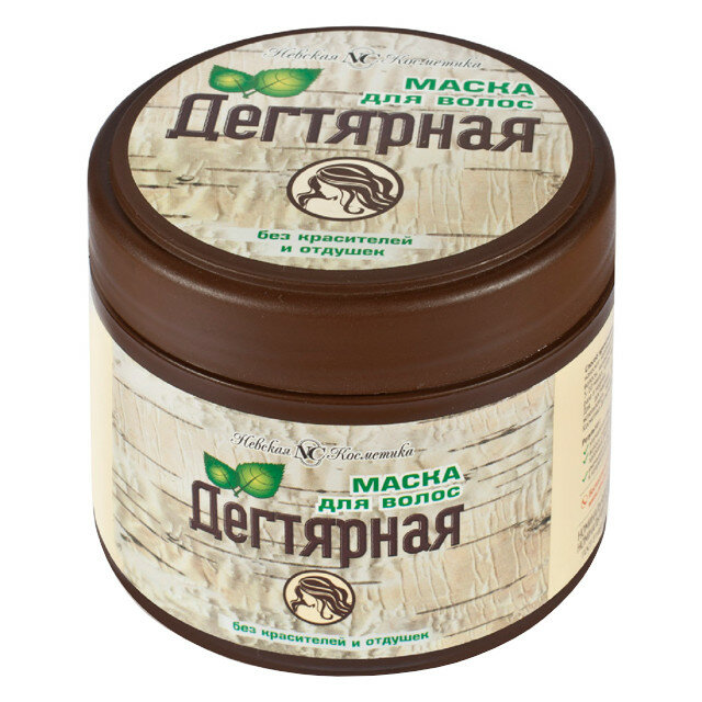 Невская косметика Дегтярная маска для волос 300 мл для укрепления и очищения