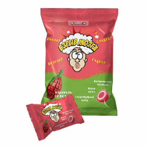 24 шт. Карамель взрыв мозга со вкусом клубники 15 г, 5 конфет в пакете, конфитой, КТ93243