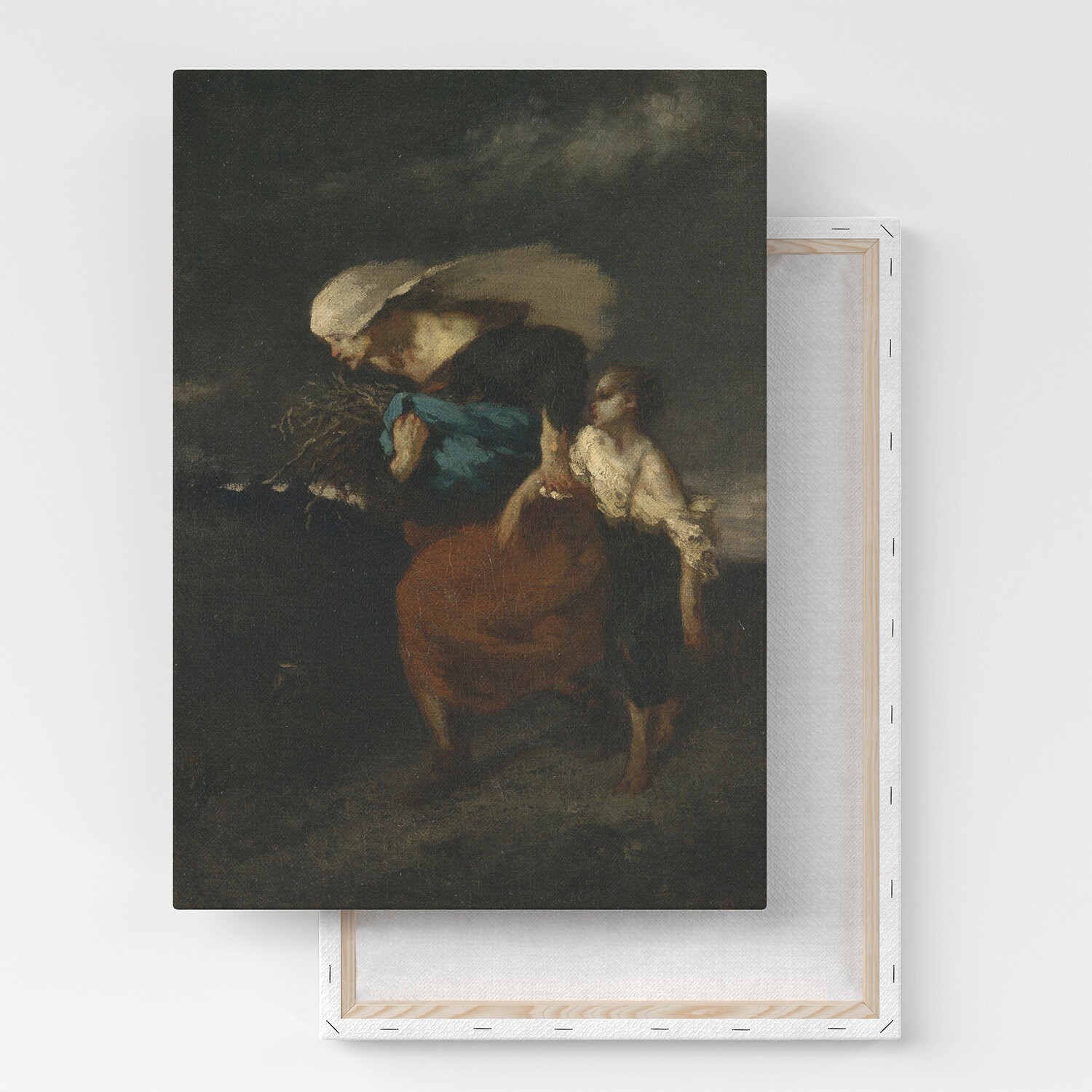 Картина на холсте, репродукция / Жан-Франсуа Милле - Retreat from the Storm / Размер 80 x 106 см