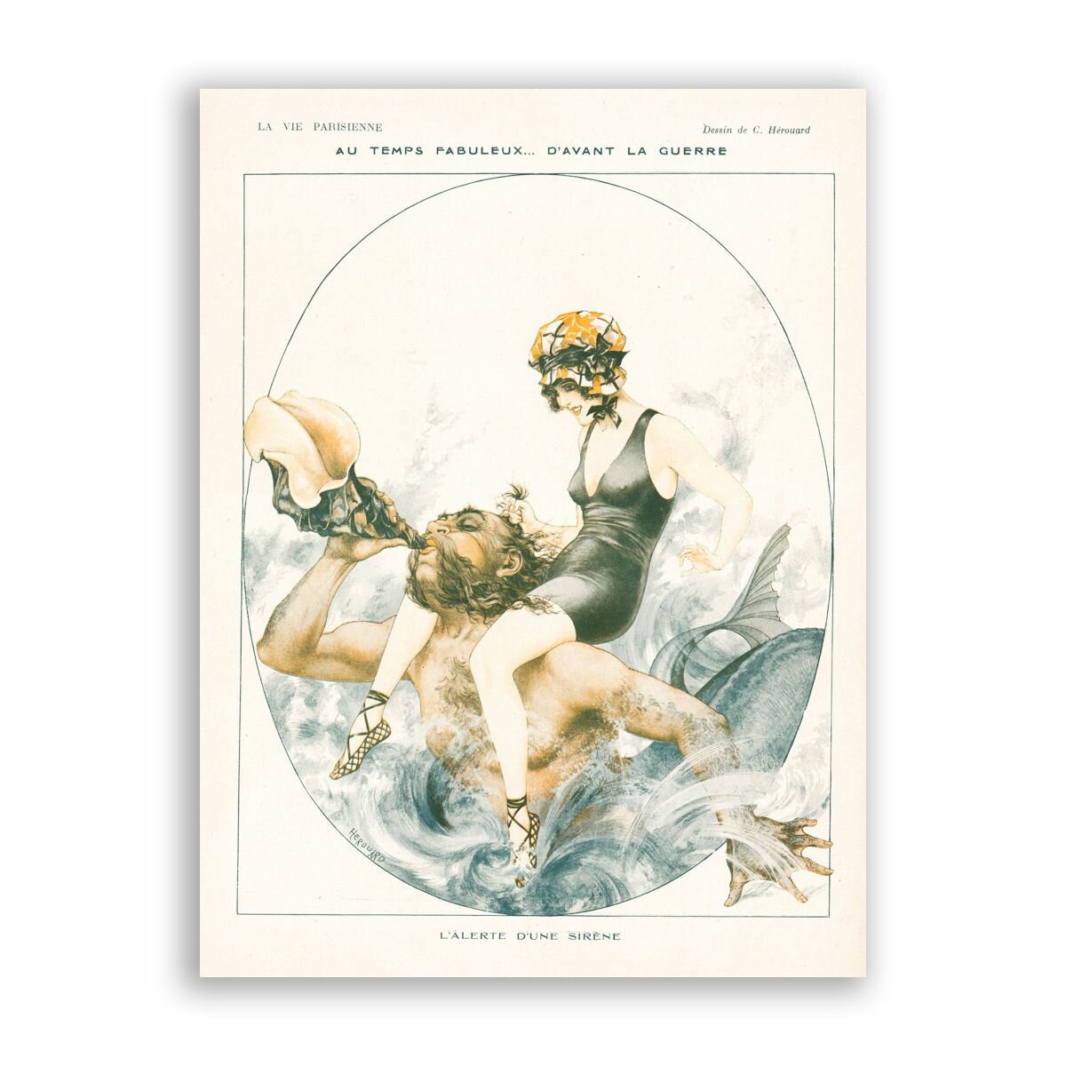 Постер на бумаге в стиле Пин-ап / La Vie Parisienne - Au Temps Fabuleux DAvant La Guerre / Размер 60 x 80 см