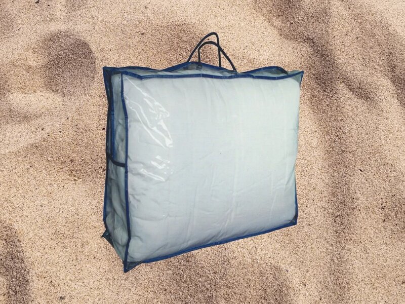 1501-4 Кофр для хранения одеял и подушек и других вещей Vesta 50*53*15см Синий кант