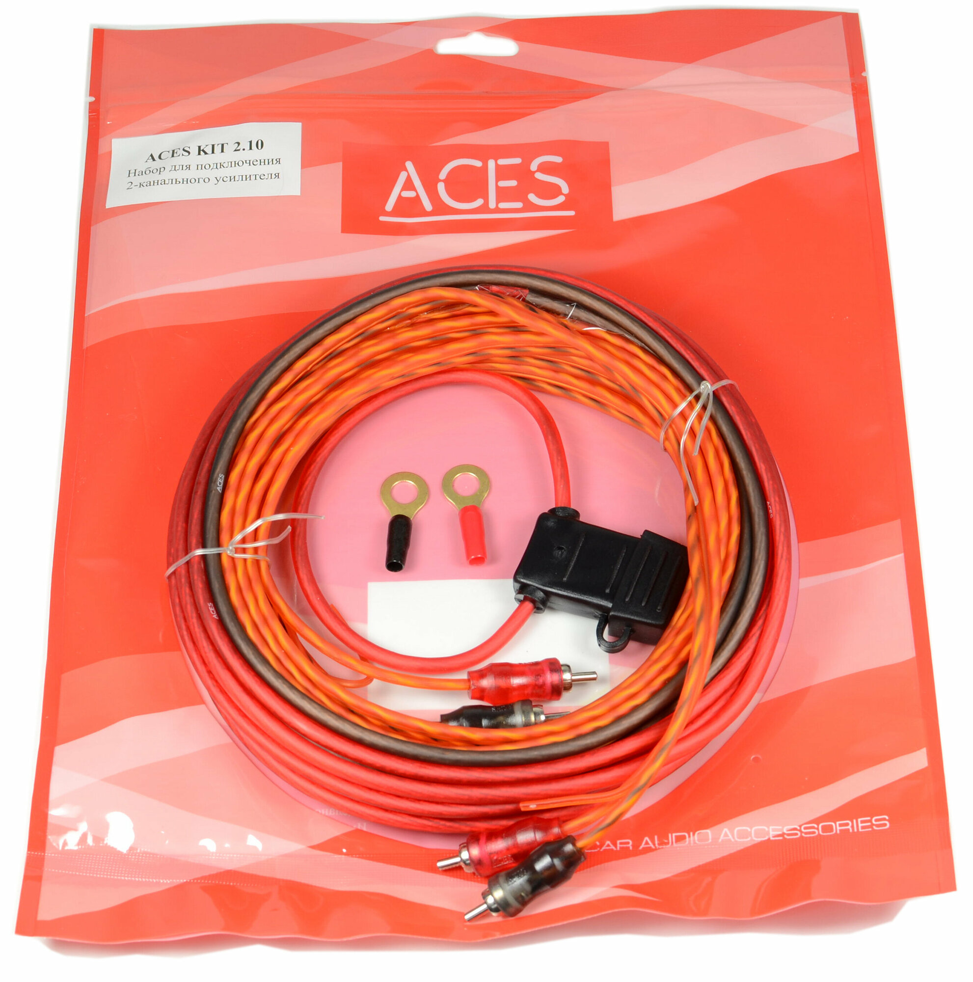 Набор для подключения двухканального усилителя ACES KIT 2.10, 10AWG, ATC 30А, омедненный алюминий (ССА)