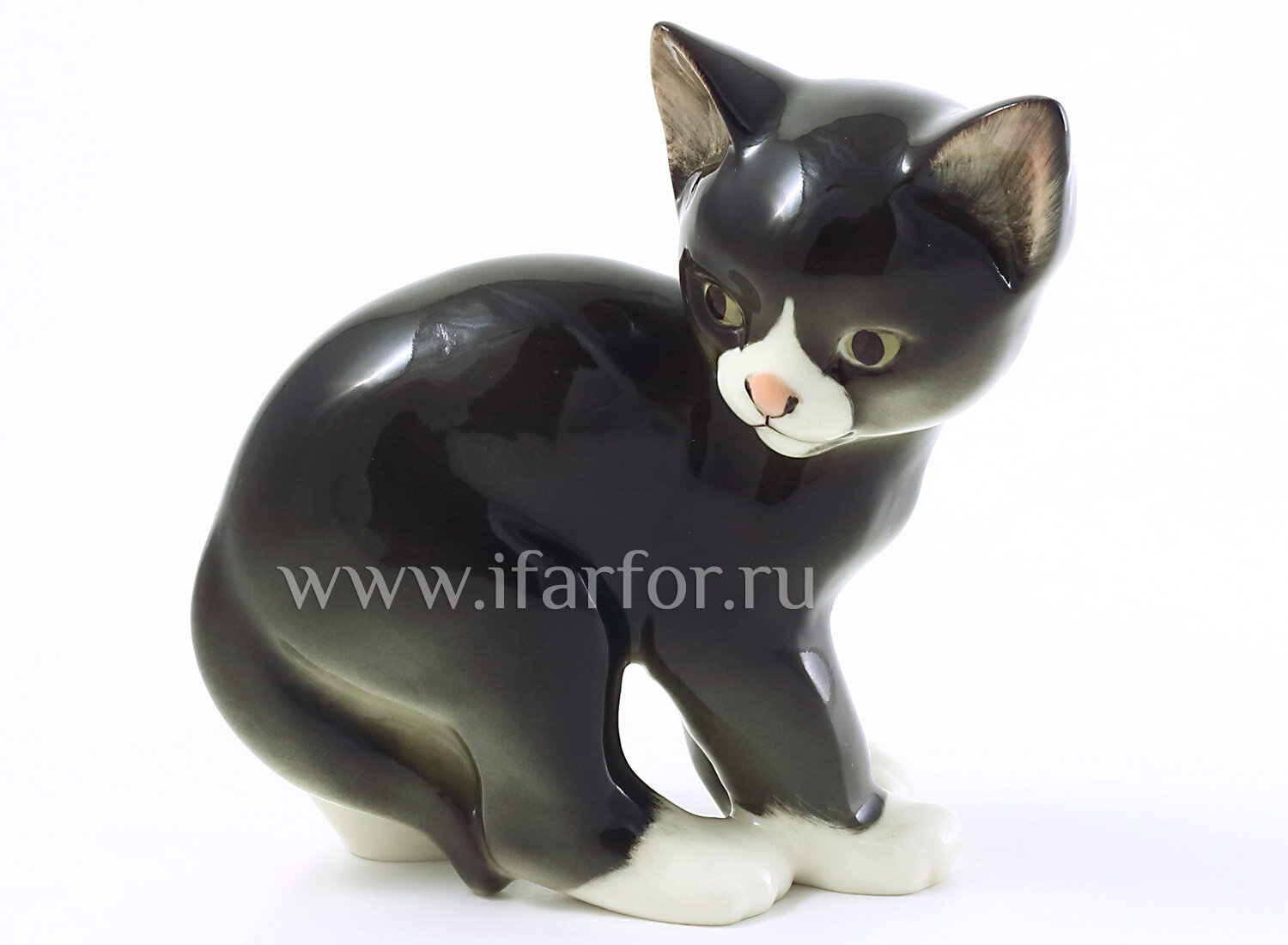 Скульптура Кошка Черный