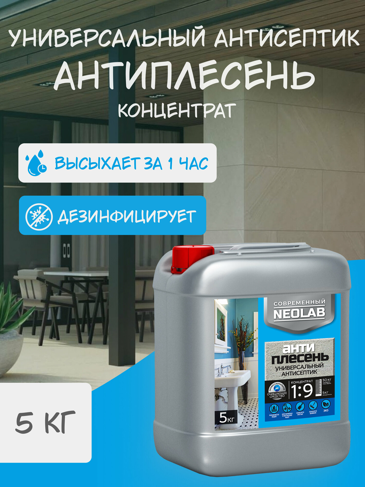 NEOLAB , Концентрат 1:9 антиплесень универсальный антисептик , 5 кг