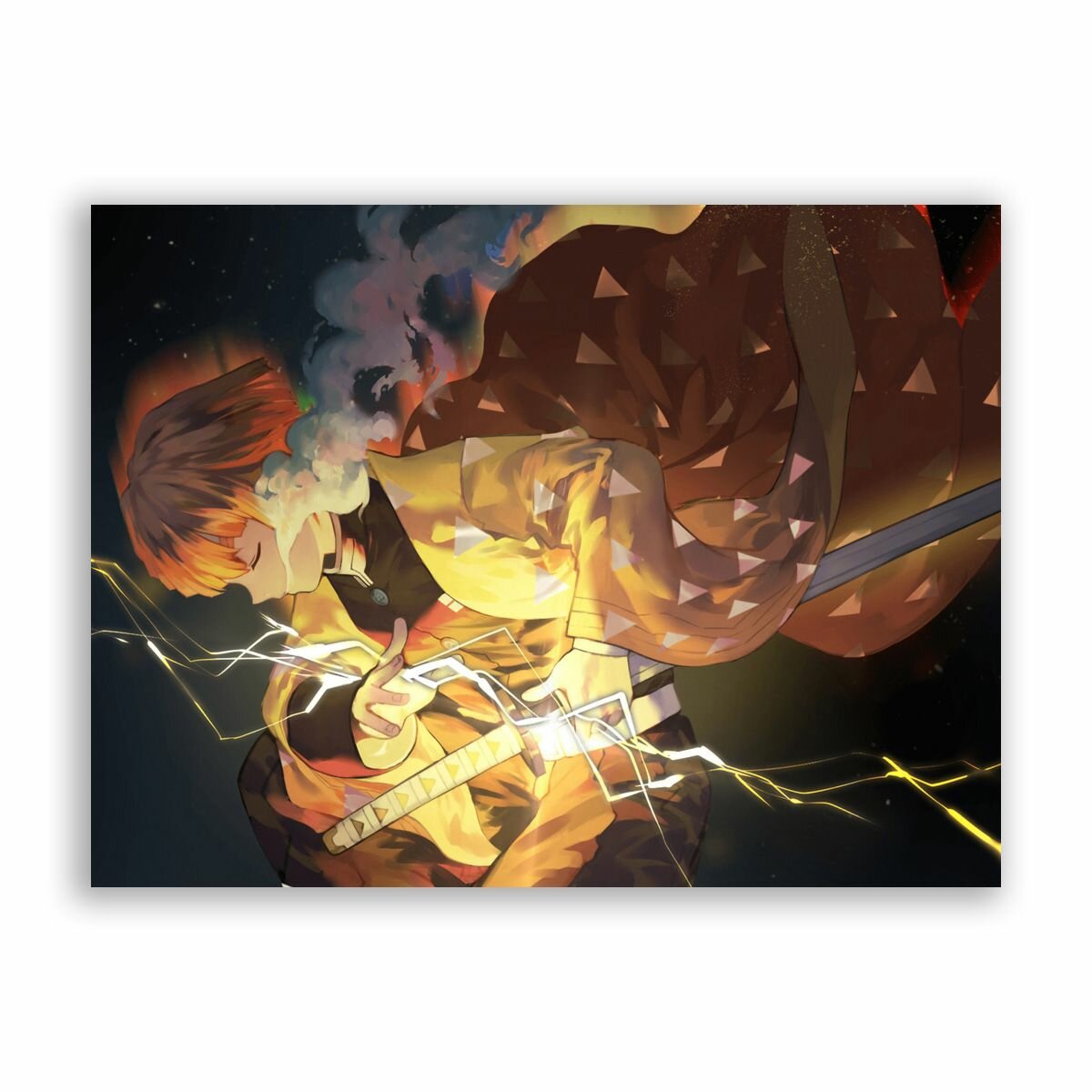 Постер, плакат на бумаге / Клинок, рассекающий демонов: Дзэницу Агацума / Размер 30 x 40 см