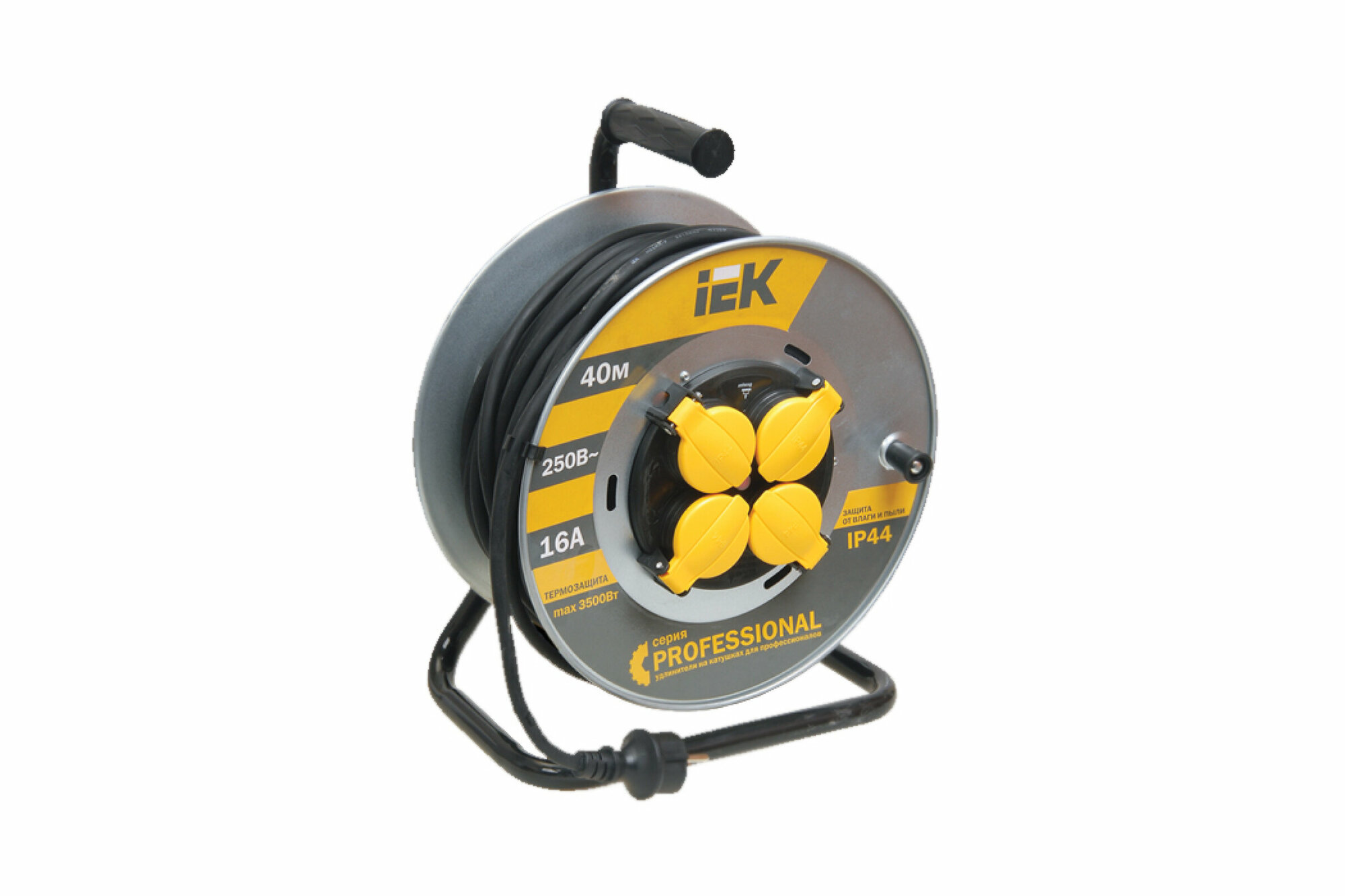 Катушка УК40 на мет с т/з 4 места 2Р+PЕ/40м КГ 3х1,5мм2 IP44 "Professional"