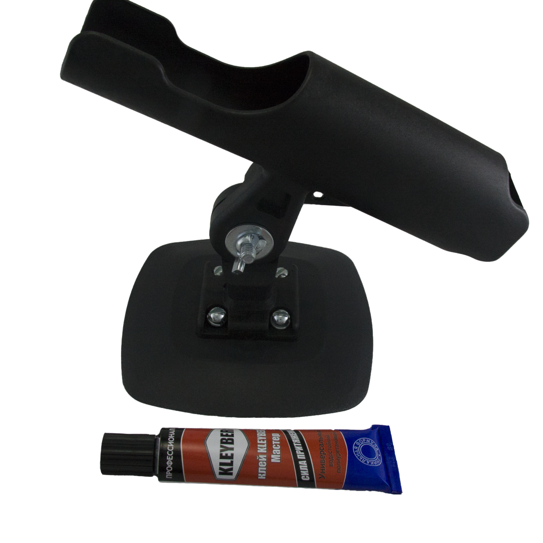 Держатель спиннинга универсальный черный + клей