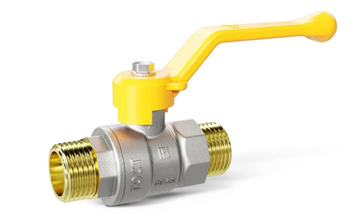 Кран шаровой латунный LD Pride 47.20. Н-Н. Р GAS Ду 20 Ру 40 рычаг, арт. LD 47.355.20