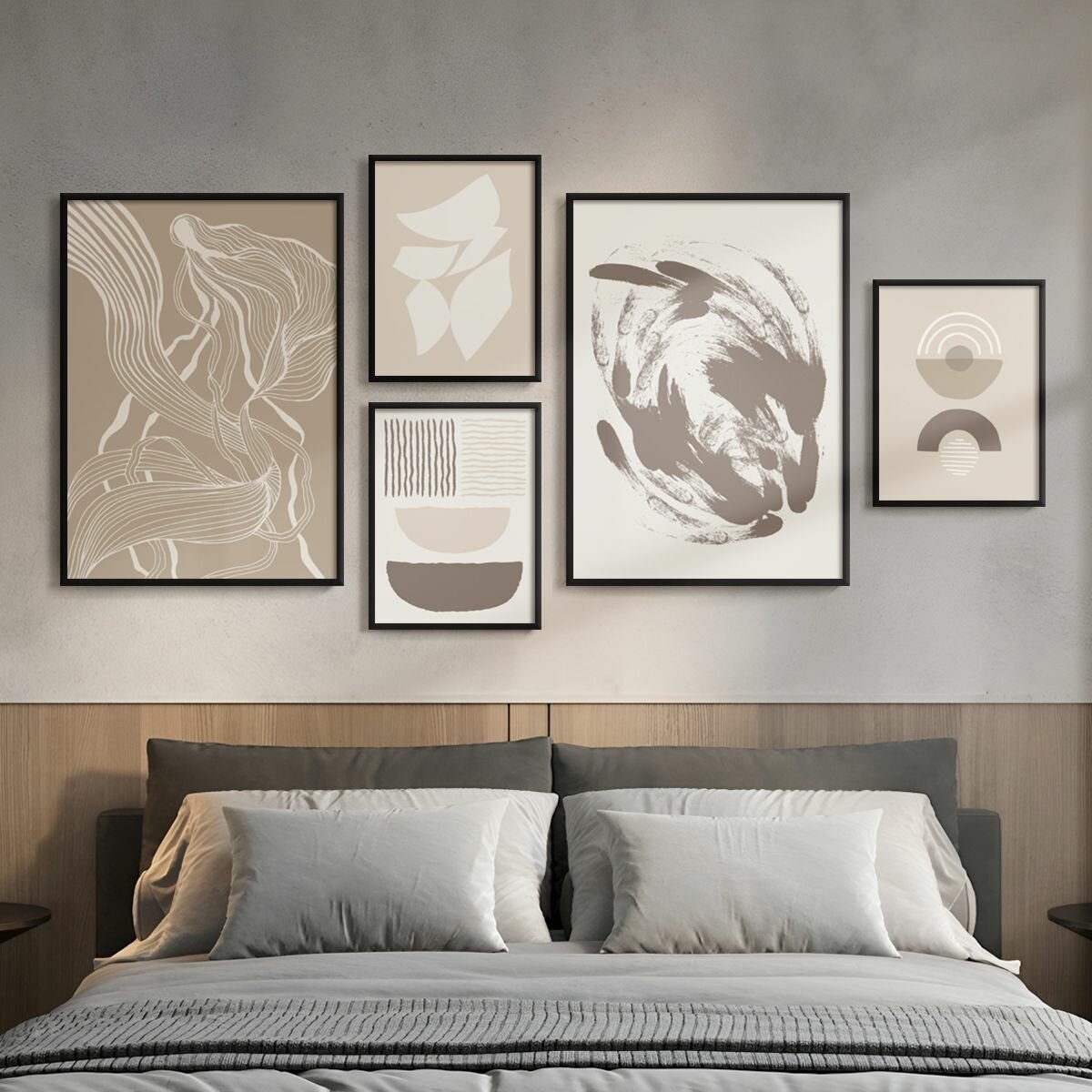 Постеры на стену для интерьера "Для спальни" 5 шт, набор постеров, плакаты на стену, 28 Картин