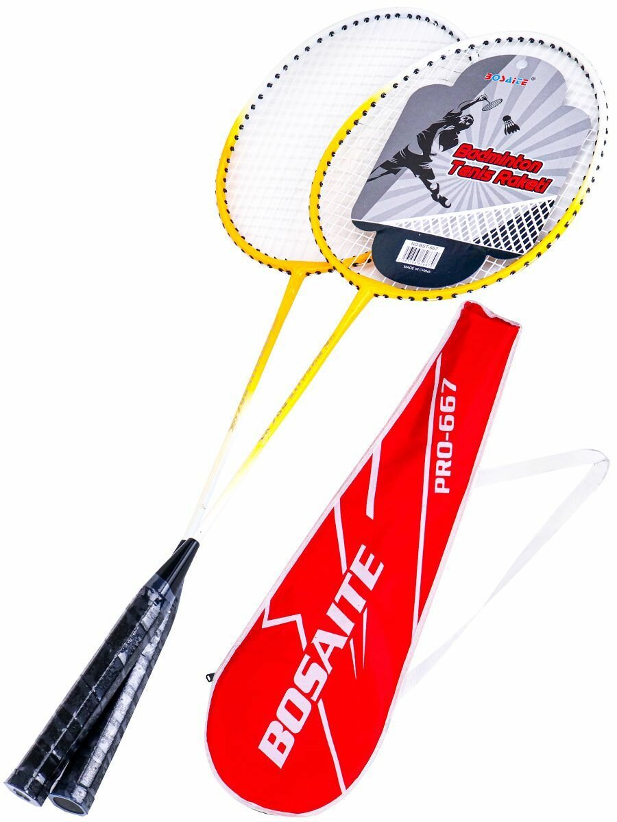 Набор для бадминтона 2ракетки металлические в чехле красный AN03373