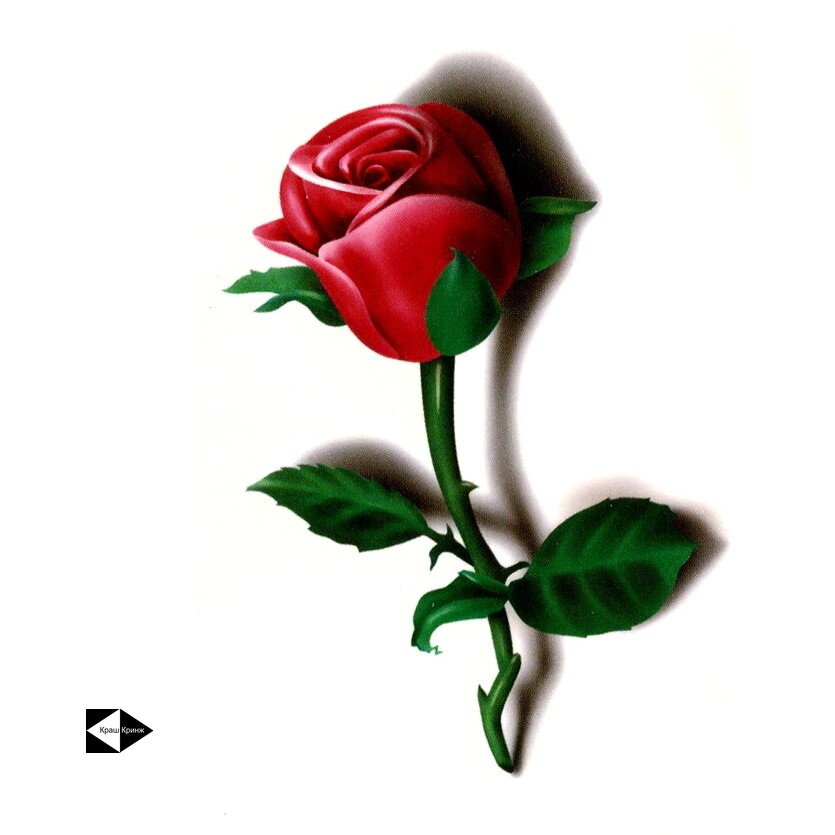 2шт. Тату 3D Роза "Харадзюку". Наклейка на тело, бедро, руку - 10.5х6cm переводная временная водостойкая татуировка. Качество!