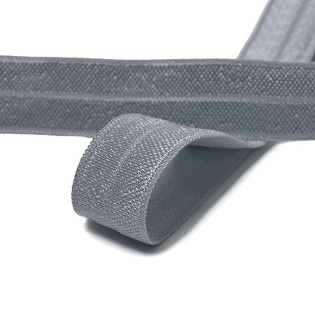 Резинка бельевая окантовочная (бейка эластичная) блестящая шир.15мм цв.319 серый (10 метров)