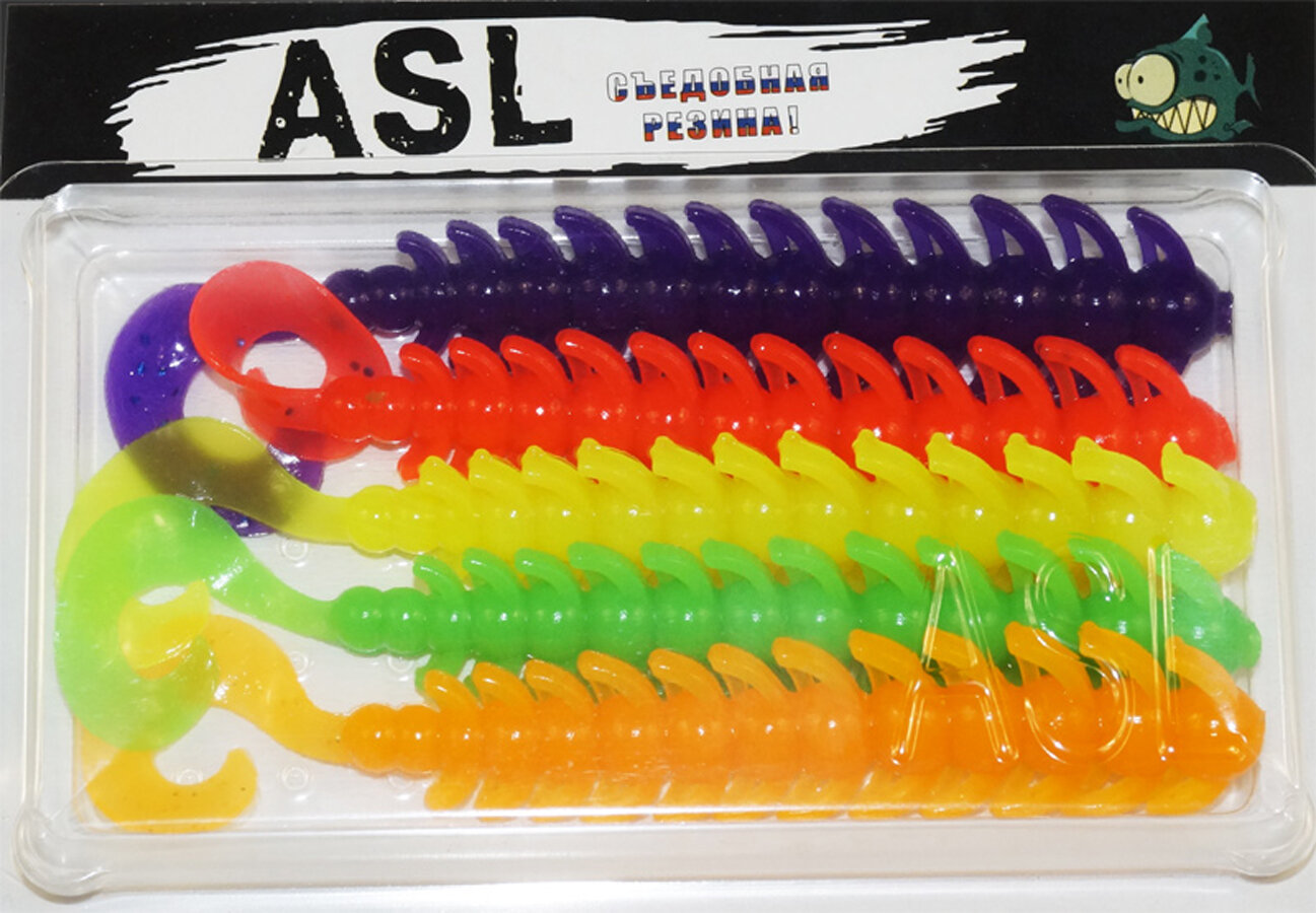 Силиконовая приманка ASL "Бакси" цвет "mix 3" L-7,5см (3") 8шт/уп