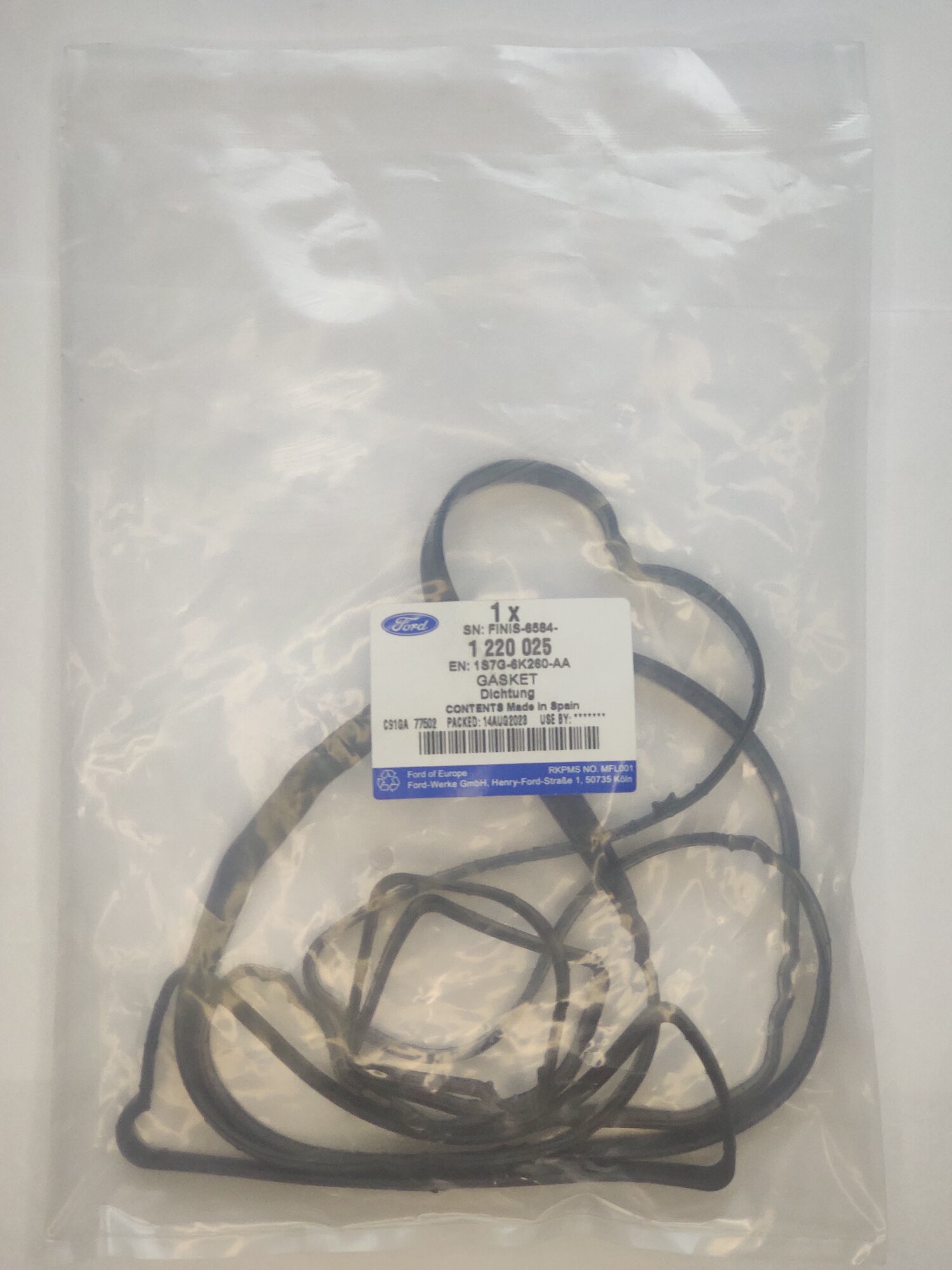 Прокладка клапанной крышки, Ford Mondeo 00-07/Focus-2 пластиковой 1220025