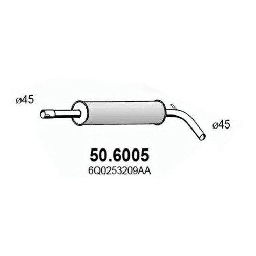 Средний глушитель выхлопных газов, ASSO 50.6005 (1 шт.)