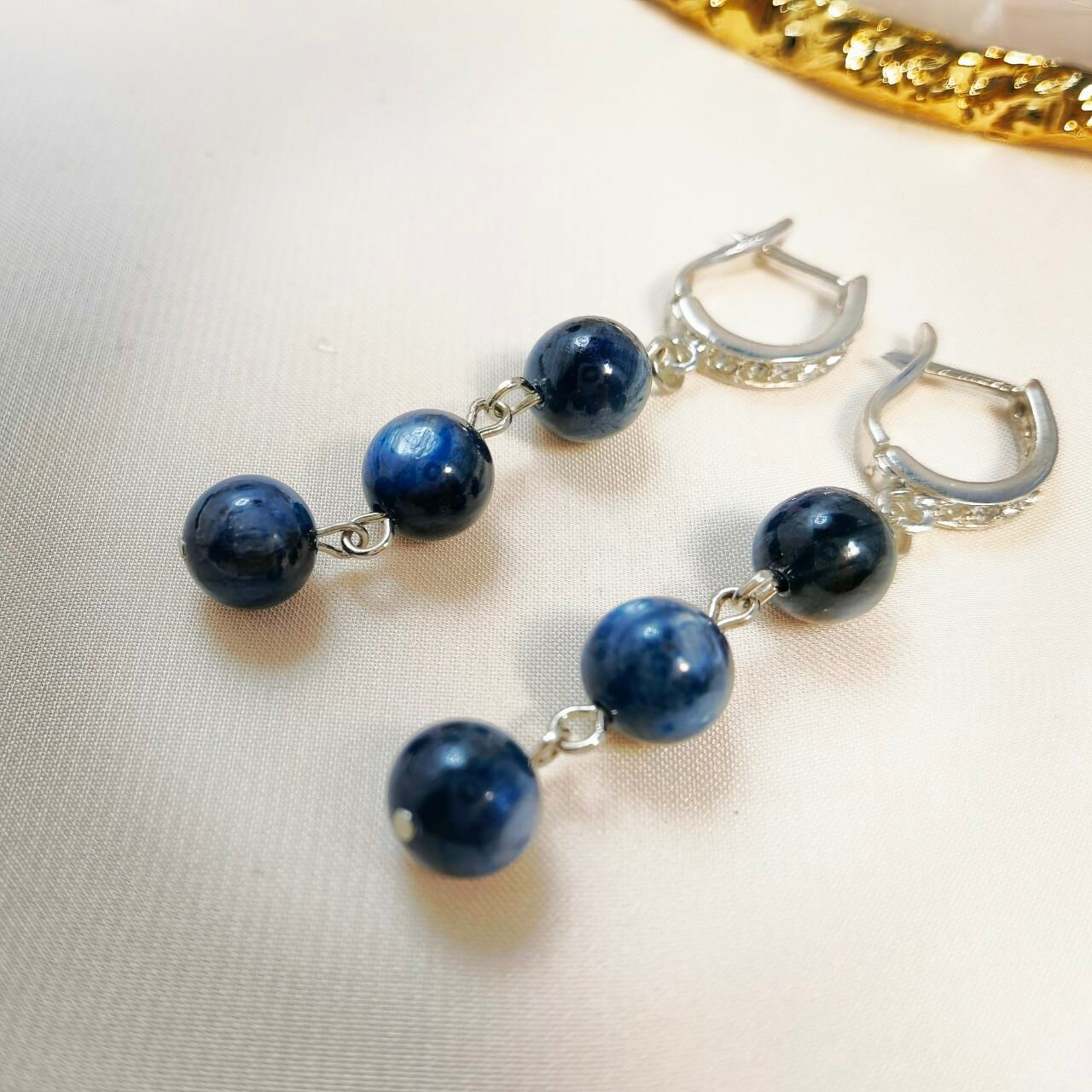 Серьги, кианит