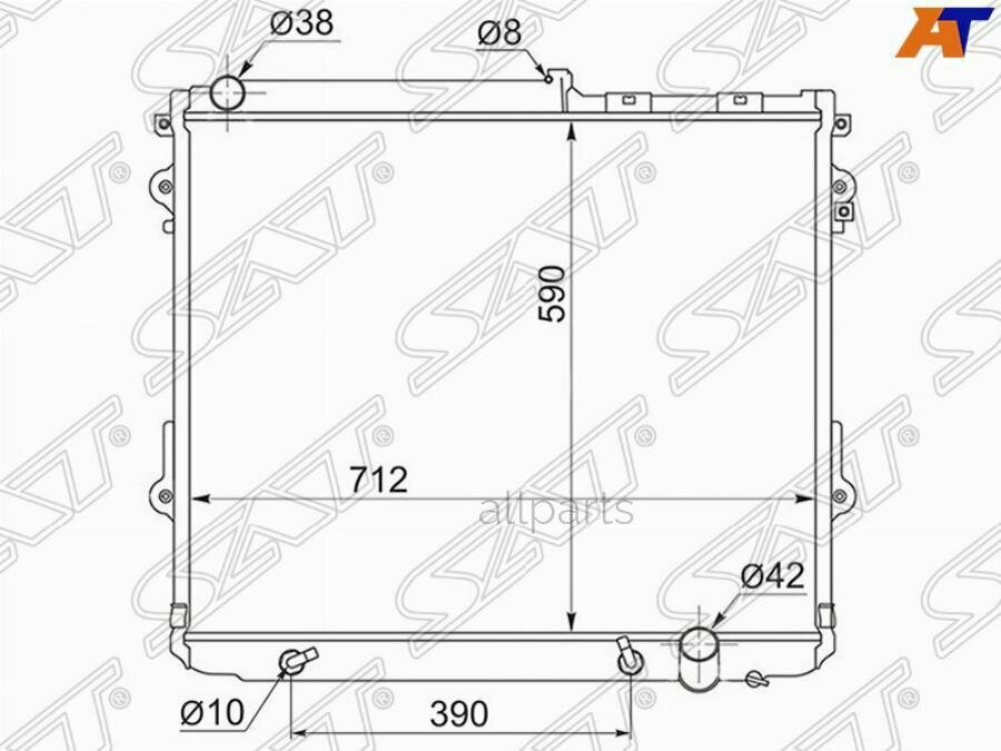 SAT TY0009-200-4.5 Радиатор Toyota Land Cruiser (J200) 07-21