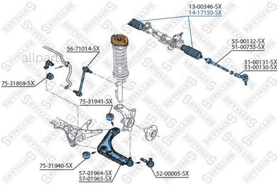 STELLOX 1417150SX пыльник рейки рулевой! без г/у\ Ford Scorpio/Sierra 1.8-2.9i/2.3D <94