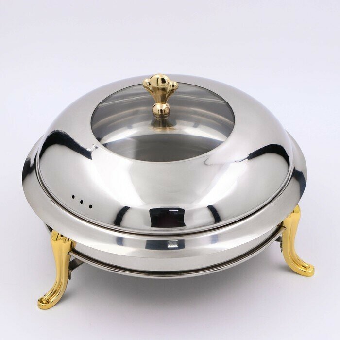 Мармит, 31 х 23 см, на подставке для подогрева, с крышкой, нержавеющая сталь