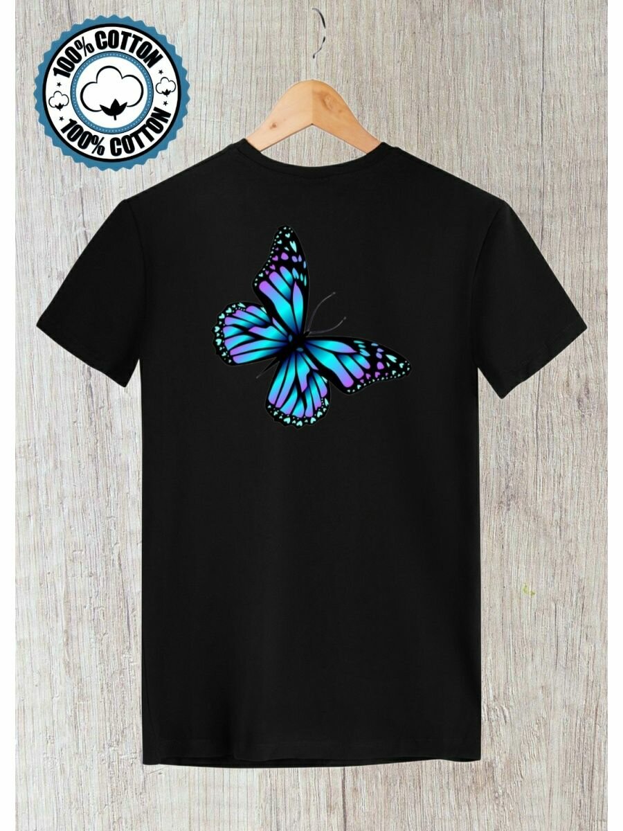 Футболка butterfly синяя бабочка