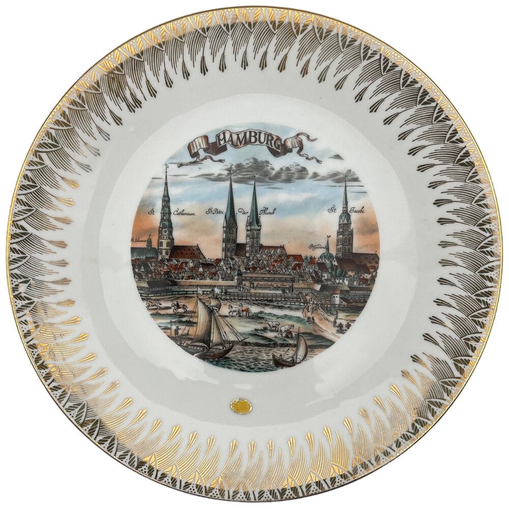 Тарелка декоративная "Hamburg", 26 см, 1980-1991 гг, Tirschenreuth Hutscenreuther gruppe, Германия