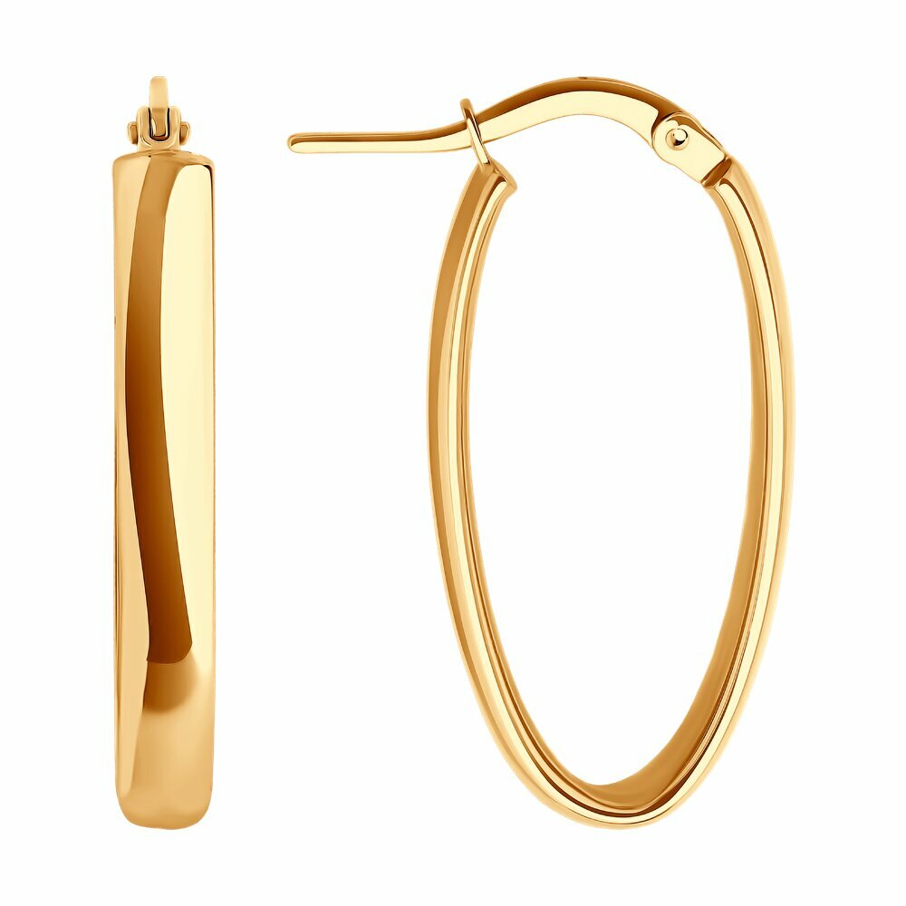 Серьги конго, красное золото, 585 проба