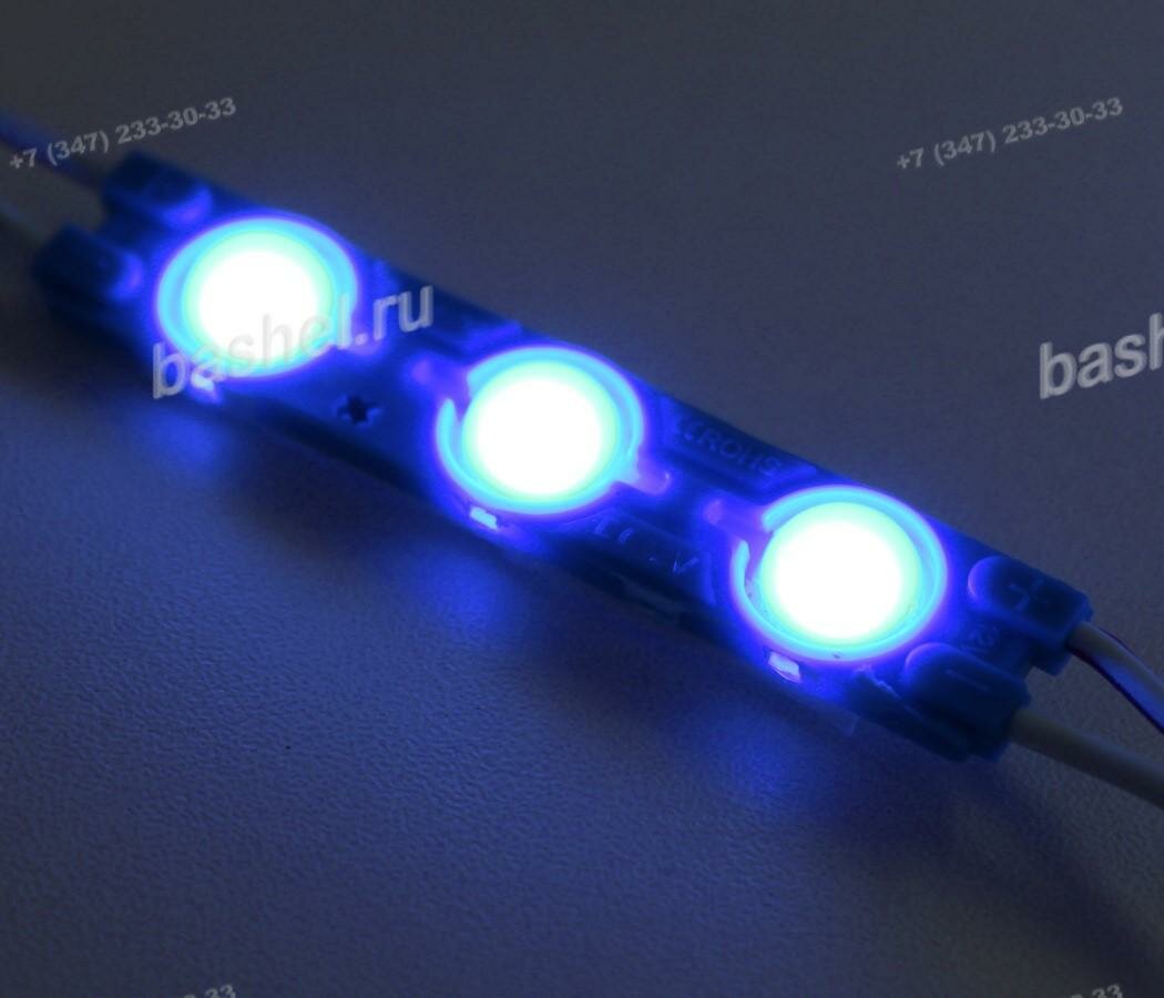 LED modul PCB-12-6011-3SMD-IP68-B Blue 125Lm 1.5W (72x17x10mm), Модуль светодиодный