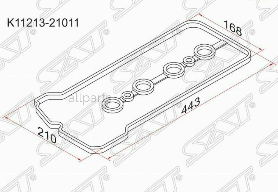 SAT K11213-21011 Прокладка клапанной крышки TY 1NZ-FE, 2NZ-FE