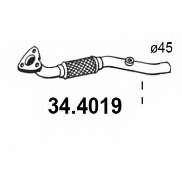 Труба выхлопного газа, ASSO 34.4019 (1 шт.)