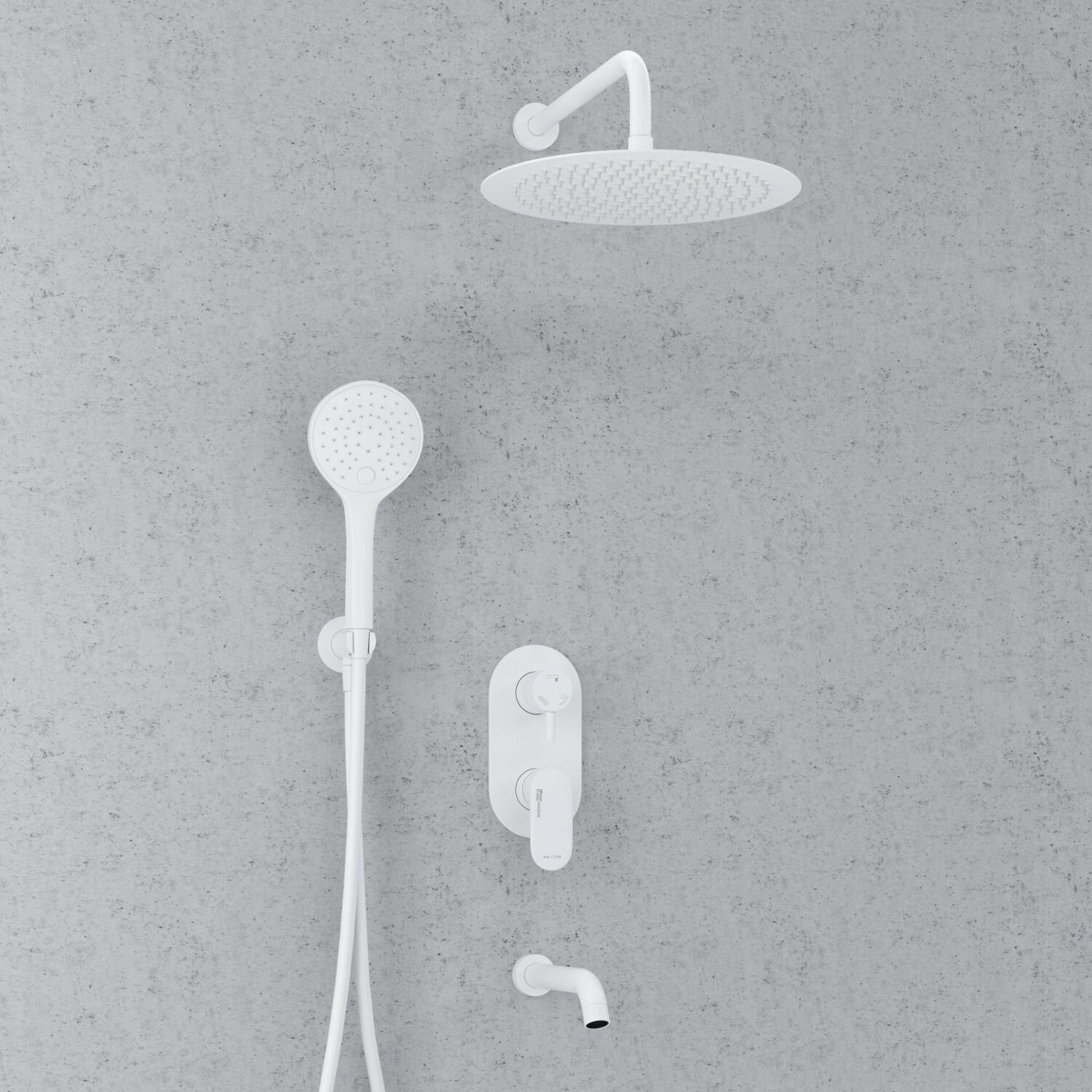 Душевая система скрытого монтажа с тропическим душем WasserKRAFT, Белый