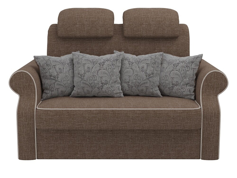 Прямой диван Соло Коричневый Рогожка, аккордеон, 155х100х90 см, с ящиком для белья