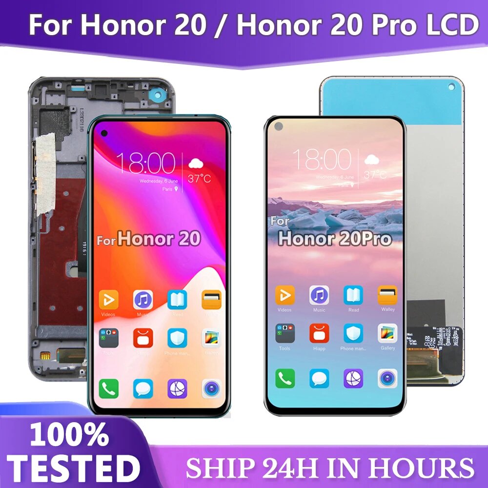 6,26 'для Honor 20 YAL-L21 ЖК-дисплей с сенсорным экраном и дигитайзером в сборе, замена для Honor 20 Pro, ЖК-дисплей YAL-L41, замена 20proGreen Frame