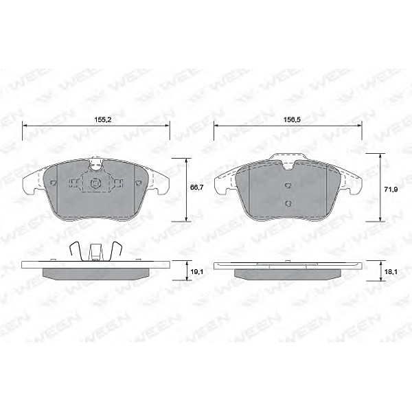 WEEN 151-1289 (1379971 / 1437761 / 1458247) тормозные колодки дисковые передние Ford (Форд) Mondeo (Мондео)