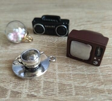 Набор миниатюр для ватной игрушки, куклы, 4 шт, пластик, металл, стекло