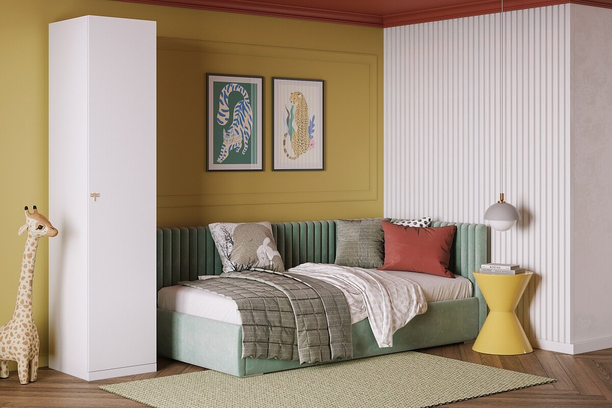 Шкаф распашной МебельЛэнд24 Стрекоза - 1 МДФ Белый 45x52x210 для одежды однодверный