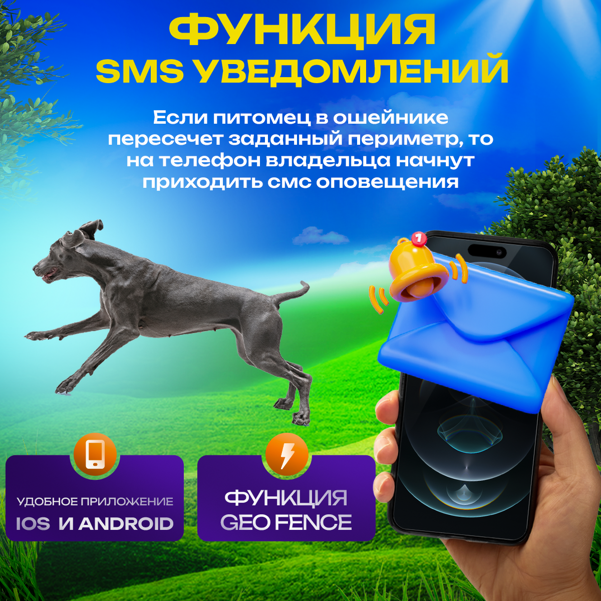 GPS Ошейник Кот Бегемот TK-909 TK-STAR, для собак, функция GPS, чёрный — фото 1