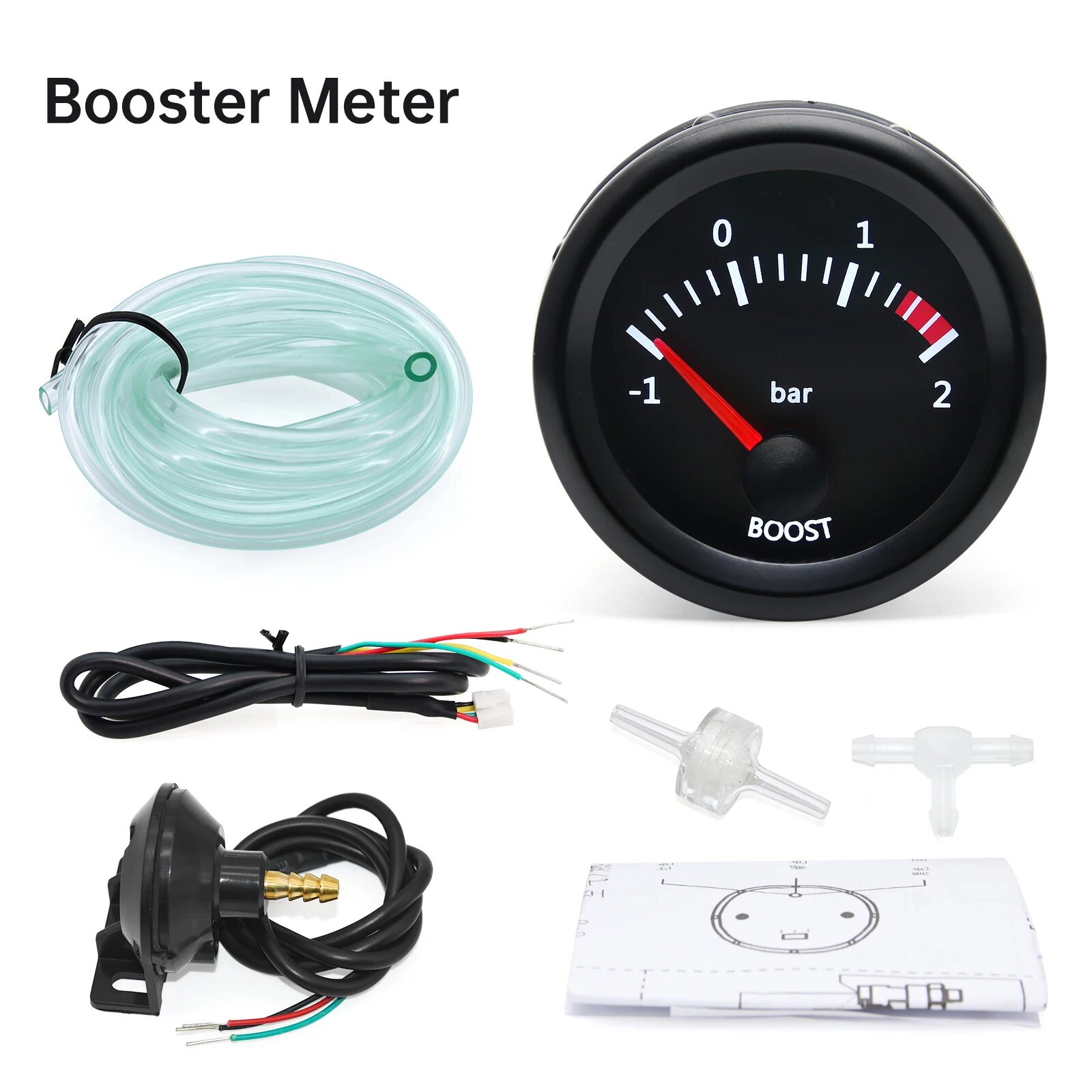 AD 52 мм Температура воды, масла, датчик температуры масла, вольтметр, датчик вакуума, соотношение воздуха и топлива, датчик EGT с датчиком 10 мм, подходит для автомобиля 12 В