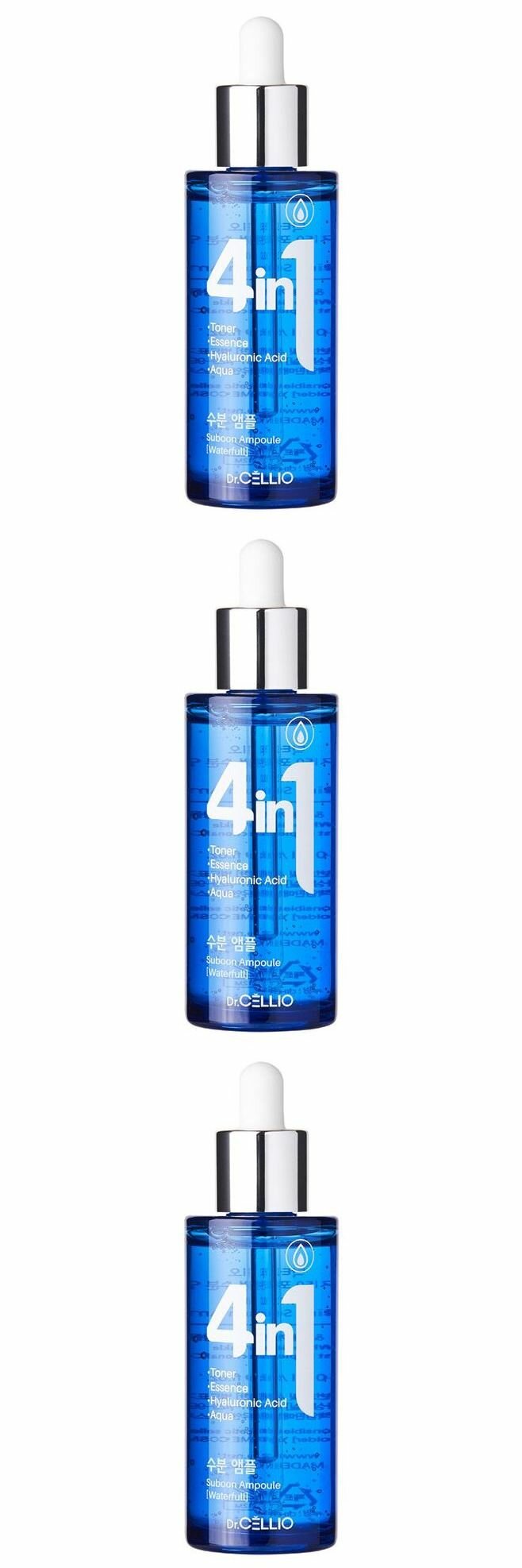 Dr.CELLIO Сыворотка для лица G50 4 IN 1 Suboon Ampoule Aqua, увлажняющая, 50 мл, 3 шт.