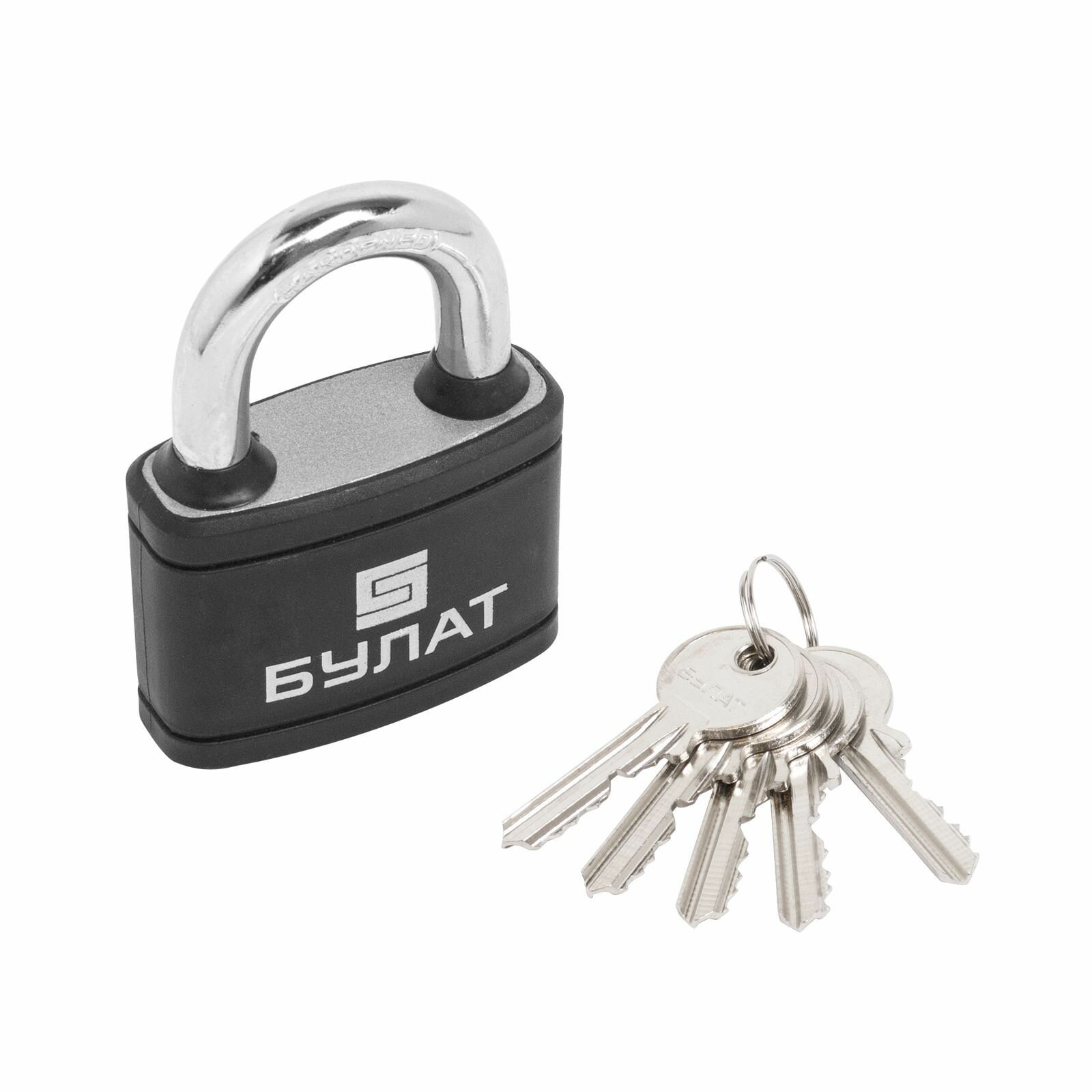 Замок навесной Булат ВС 365 ПЛ чёрный 5 ключей с влагозащитой