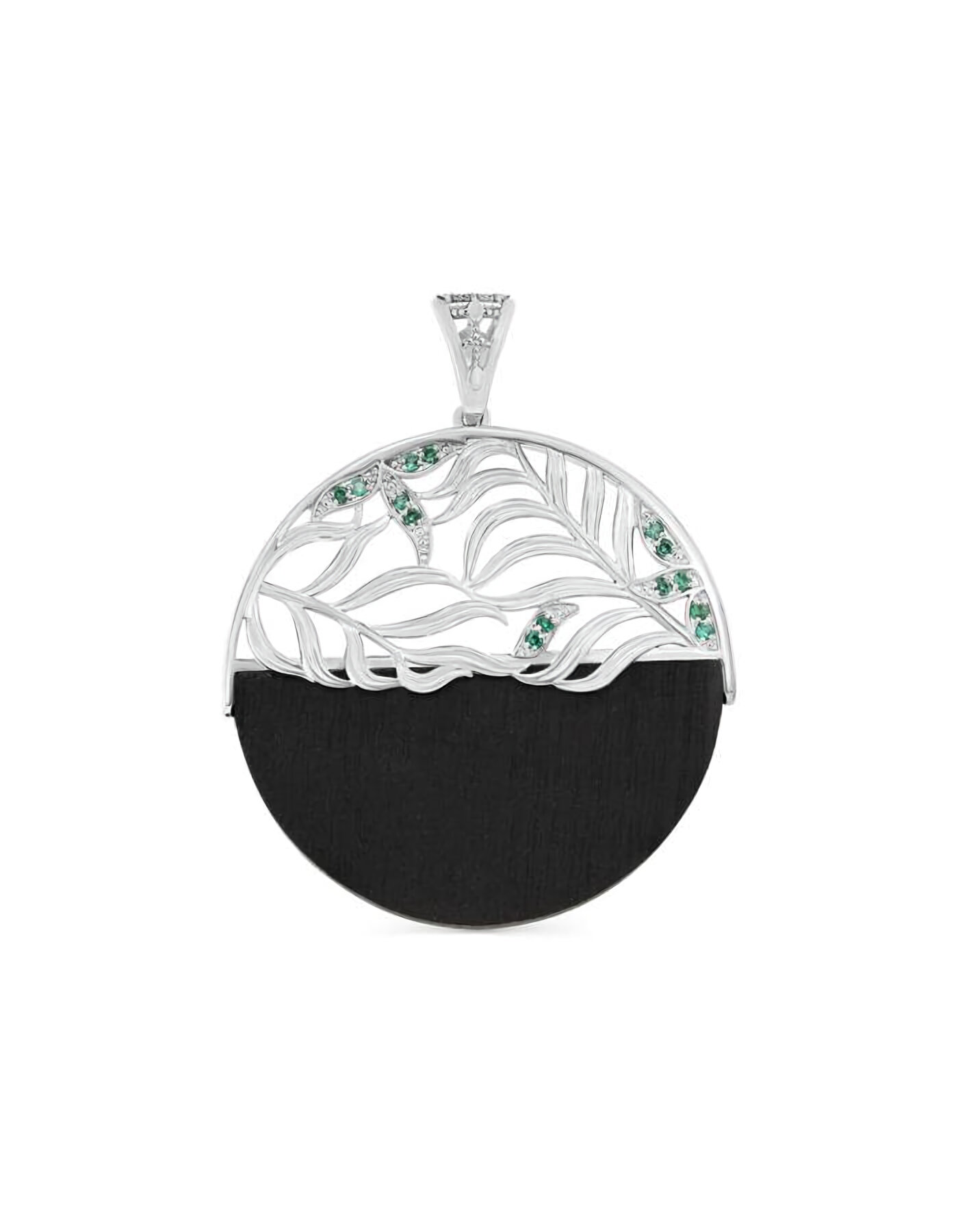 Подвеска GOLD CENTER, серебро, 925 проба, родирование, дерево