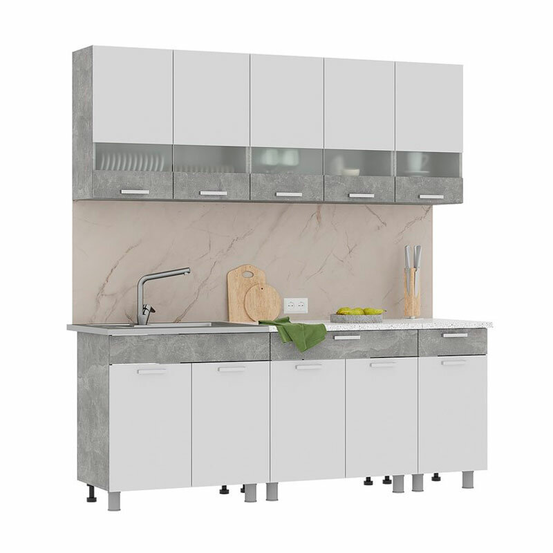 Кухонный гарнитур ДМ, ЛДСП, ширина 2 м, крепление к стене, современный стиль