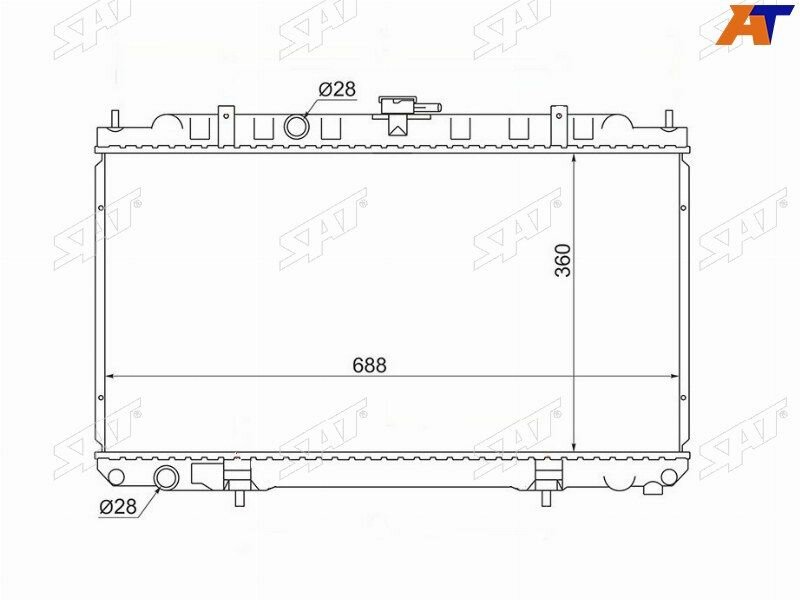 . SAT Радиатор охлаждения двигателя для Nissan AD 99-02 , Almera 00-06 , Primera 01-08 , Sunny 98-04 , Mazda Familia S-Wagon 98-04