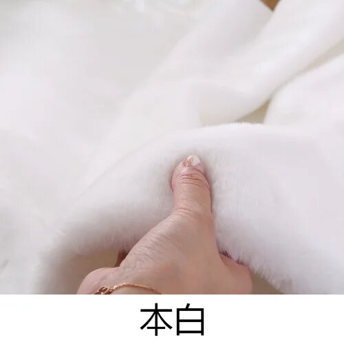 Искусственный меховой плюш 50x50 см Белый, Original white