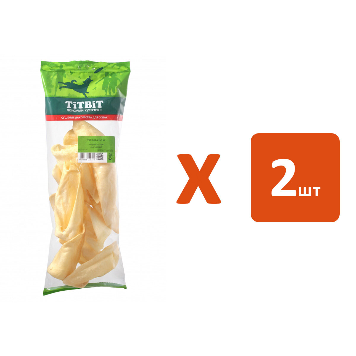 Лакомство TIT BIT для собак ухо баранье XL (1 шт х 2)